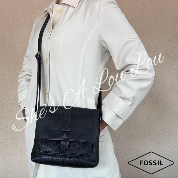 Fossil | Bags | Fossil Kinley Small Leather Crossbody In Black | Poshmark
